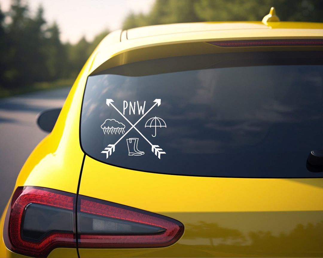 PNW Rain Vinyl Decal Sticker / PNW Rain Decal for Cars, Laptops ...