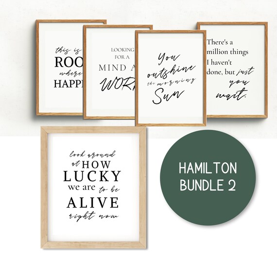 Hamilton Quotes Bundle Printable Wall Art Part 2 | Etsy