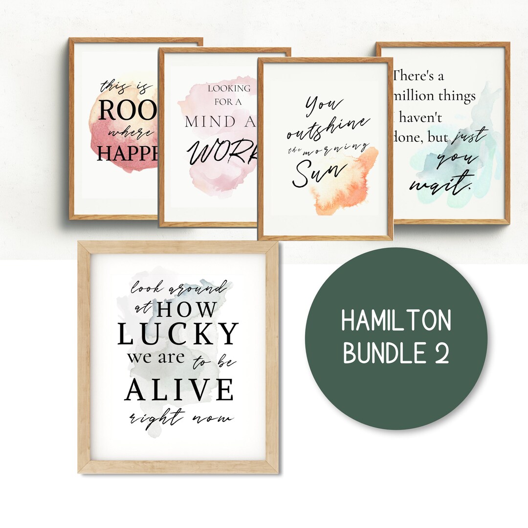 Watercolor Hamilton Bundle | Multiple Lyrical Printables | Part 2 - Etsy