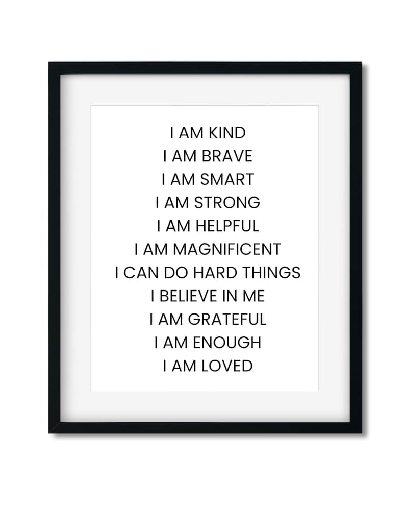 Inspirational Poster I Am Kind I Am Brave I Am Smart I Am - Etsy