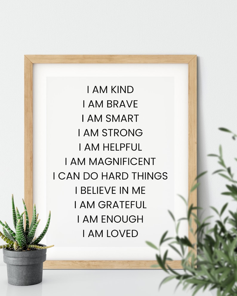 Inspirational Poster I Am Kind I Am Brave I Am Smart I Am - Etsy