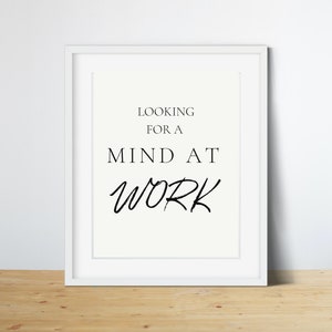 Hamilton Quote Looking for A Mind at Work - Etsy