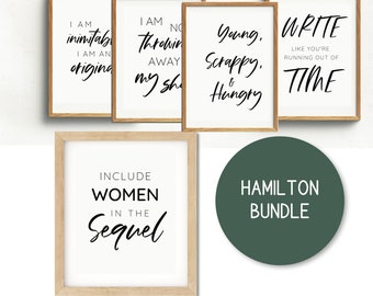 Hamilton Quotes Bundle Printable Wall Art 10 Prints | Etsy