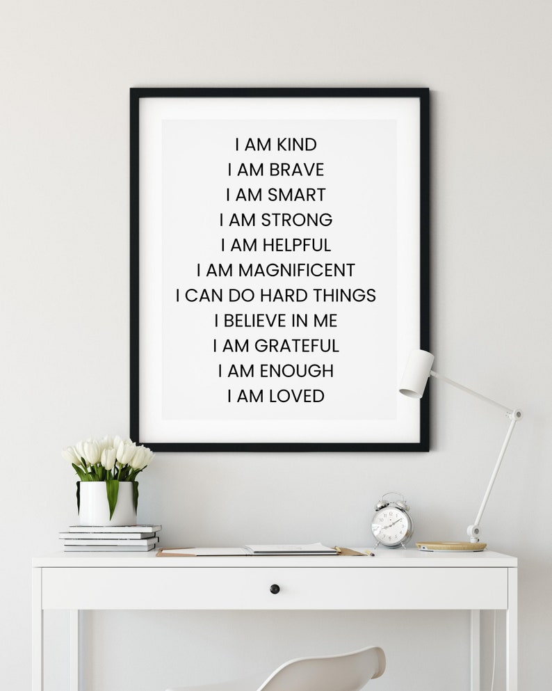 Inspirational Poster I Am Kind I Am Brave I Am Smart I Am - Etsy