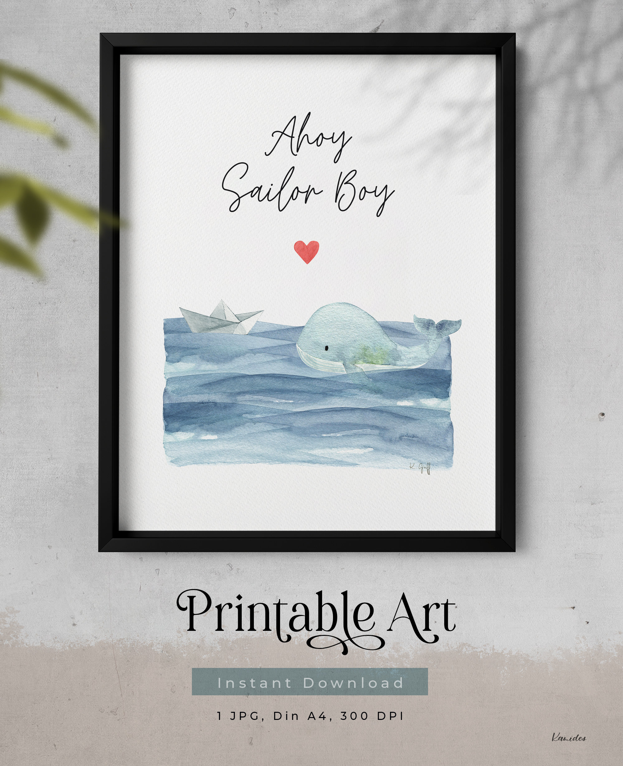 Ahoi Sailor Boy, Nursery Art Print, Printable Art, Instant Download ...