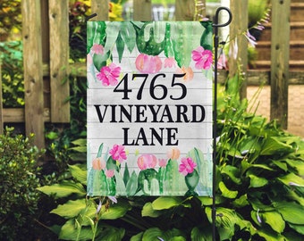 House Numbers Address Garden Flag Personalized Gift - Etsy