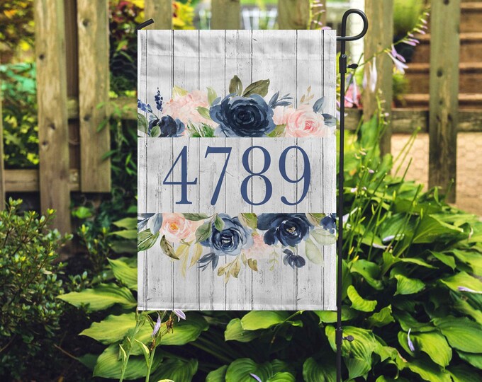 Address Garden Flag - House Number Sign - Summer Garden Flag - Address ...