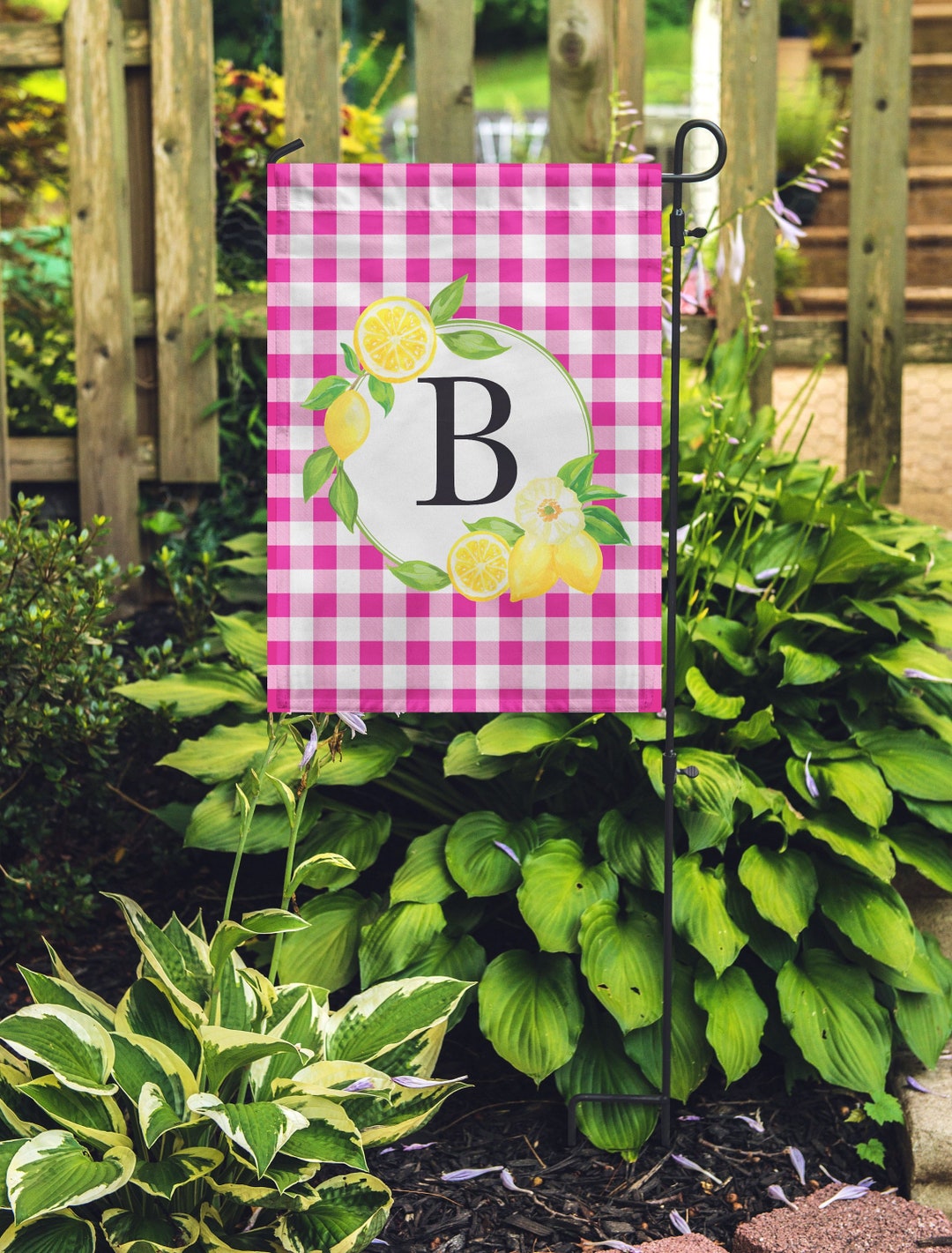 Outdoor Summer Decor, Garden Flag Monogram Decor, Spring Summer Lemon ...