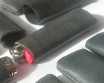 Handmade Olive Green Leather Bic Lighter Case | Etsy