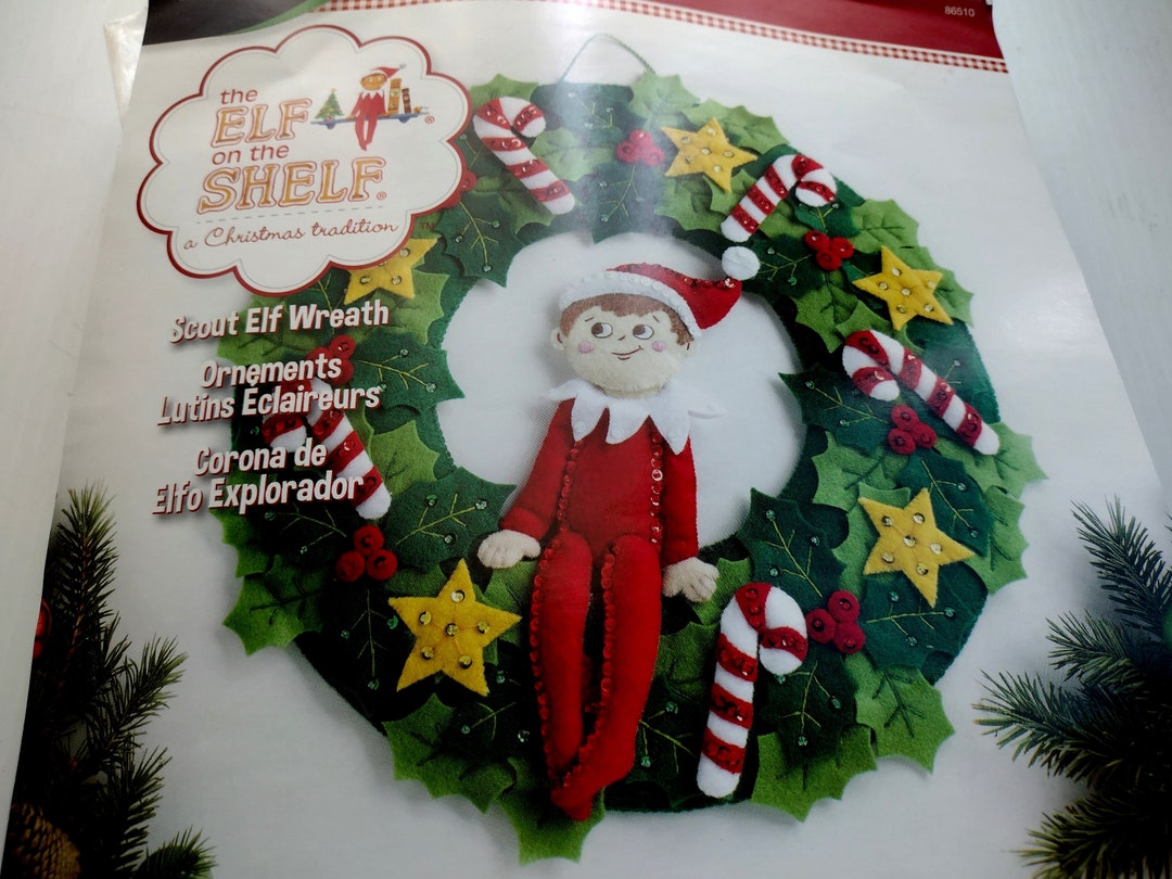 Bucilla Elf on a Wreath Felt Pattern MISSING SEQUINS Free Shipping - Etsy