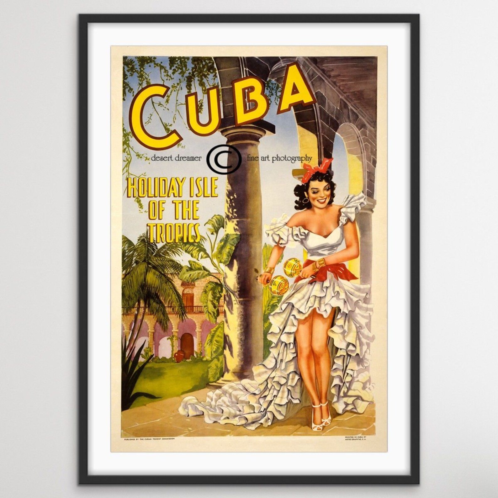 Cuba Dancing Girl Vintage Travel Poster I Heart Wall Art - Etsy