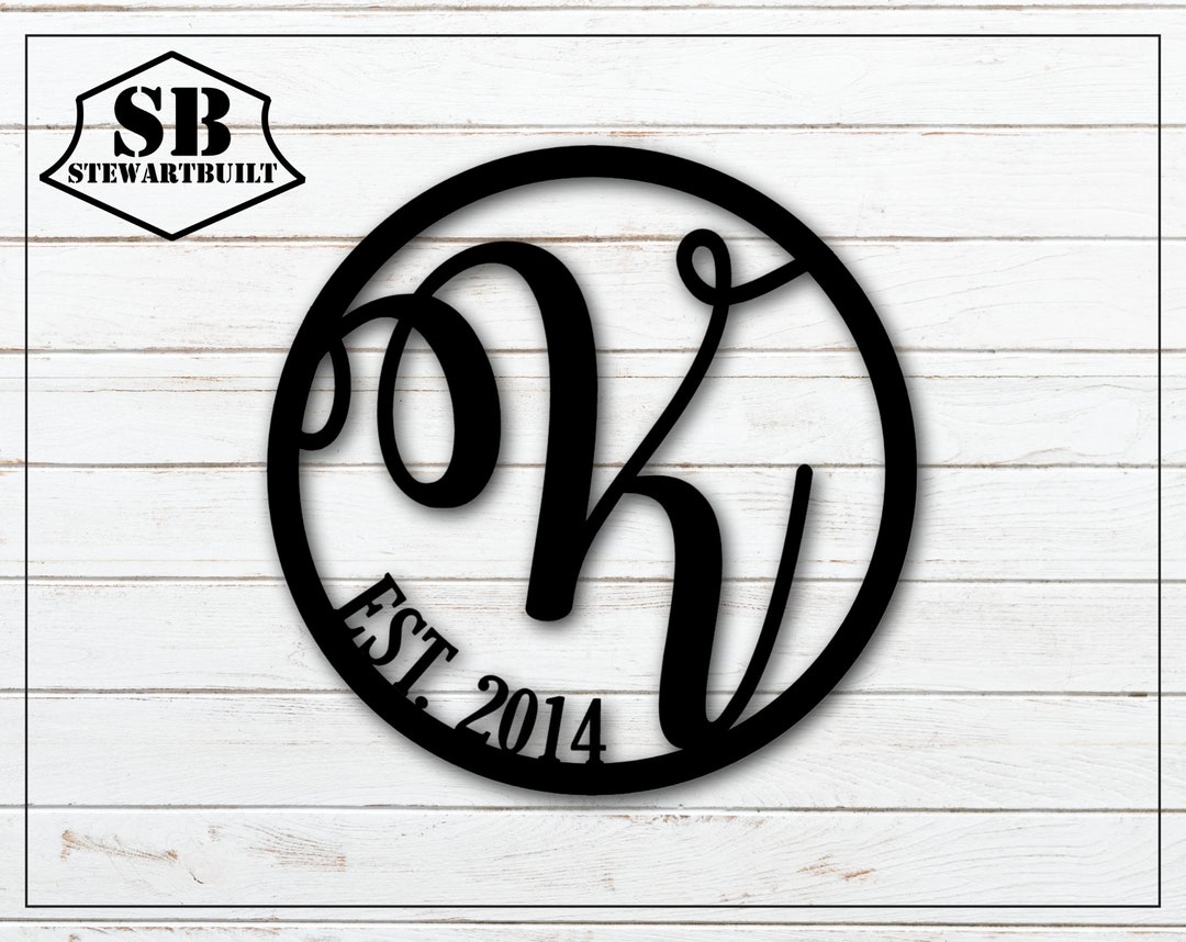 Last Name Letter Monogram Gate Letter Personalized Steel Sign Metal Art ...