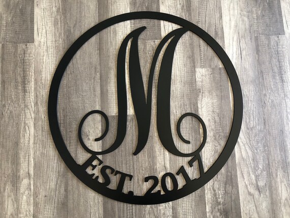 Letter Monogram Anniversary Established Date | Etsy