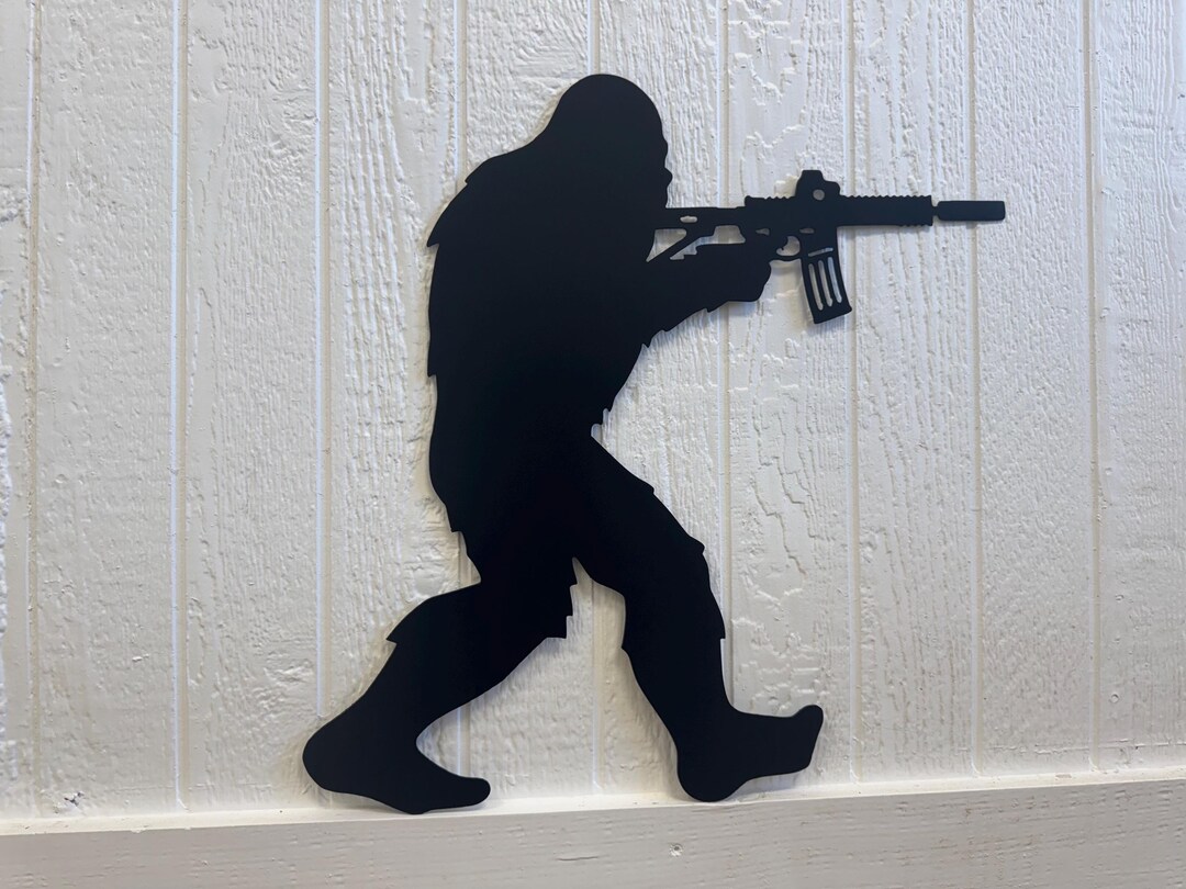 BIGFOOT With Gun Metal Cutout - SASQUATCH - YETI - Men's Gift - Yard ...