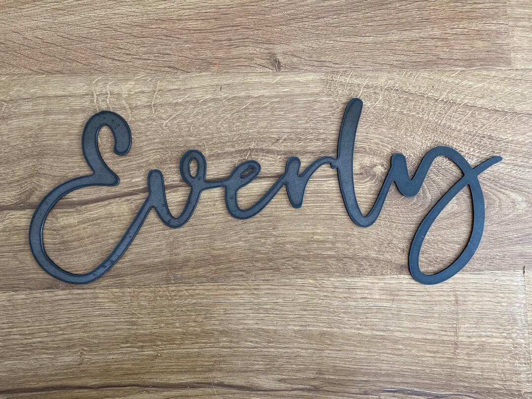 Cursive Name or Word Sign Wall Word Personalized Steel Sign Metal Art ...