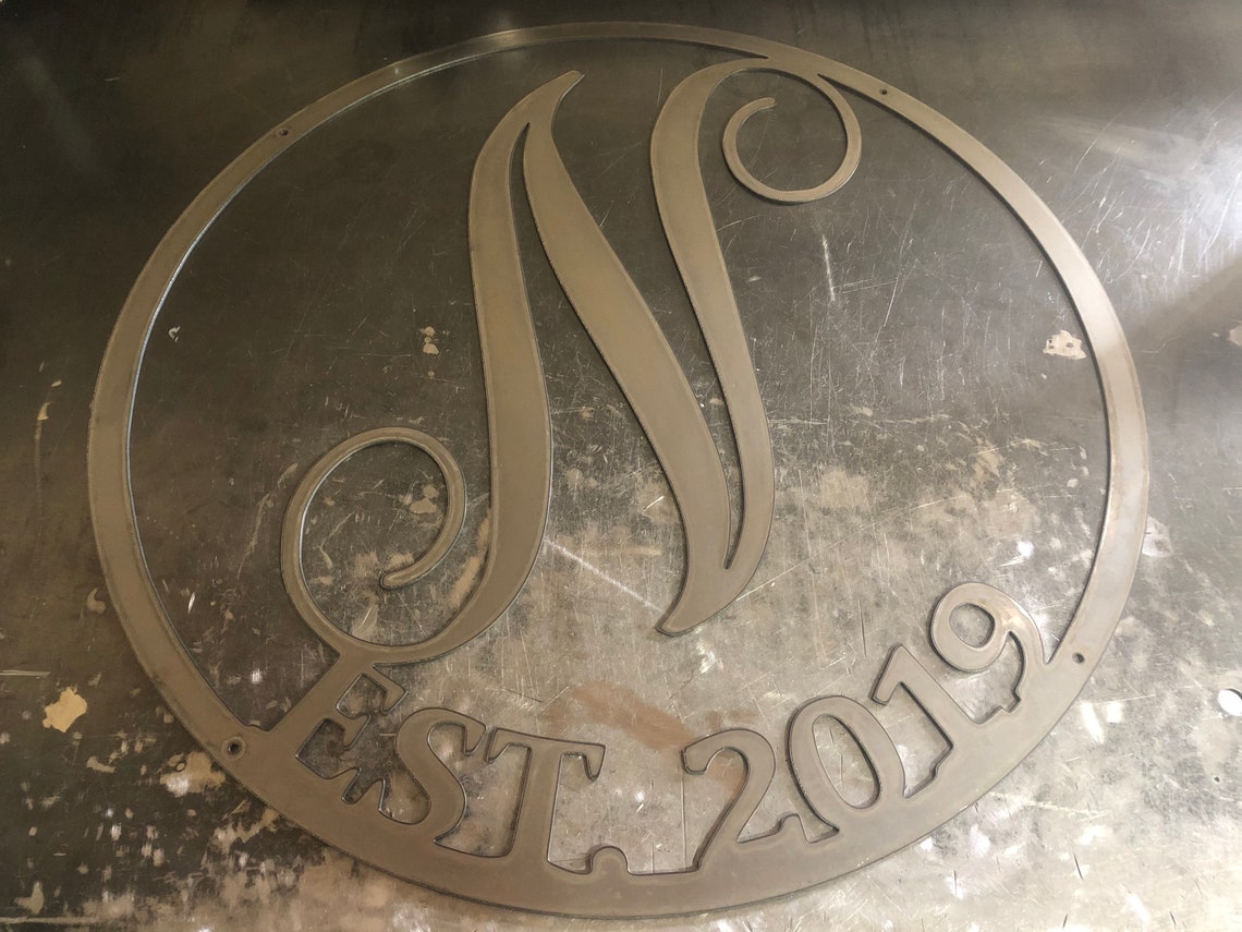 Letter Monogram Anniversary Established Date | Etsy