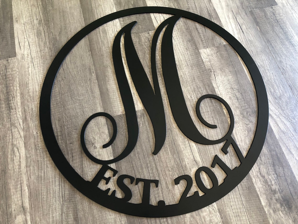 Letter Monogram Anniversary Established Date | Etsy