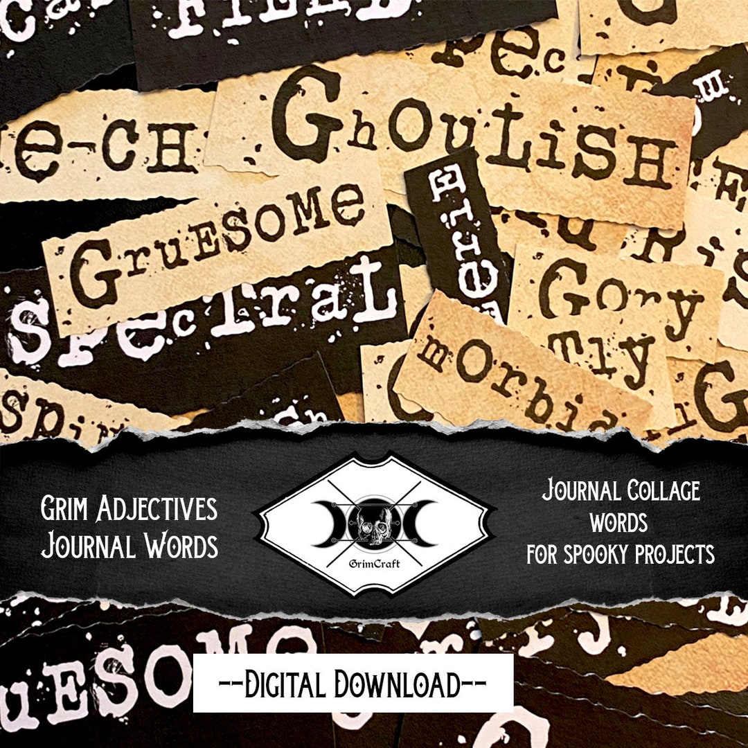 Digital**grim Gruesome Adjectives for Junk Journals Creepy Spooky ...