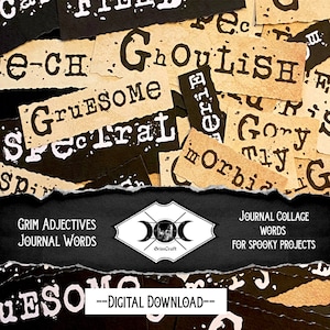 Digital**grim Gruesome Adjectives for Junk Journals Creepy Spooky ...