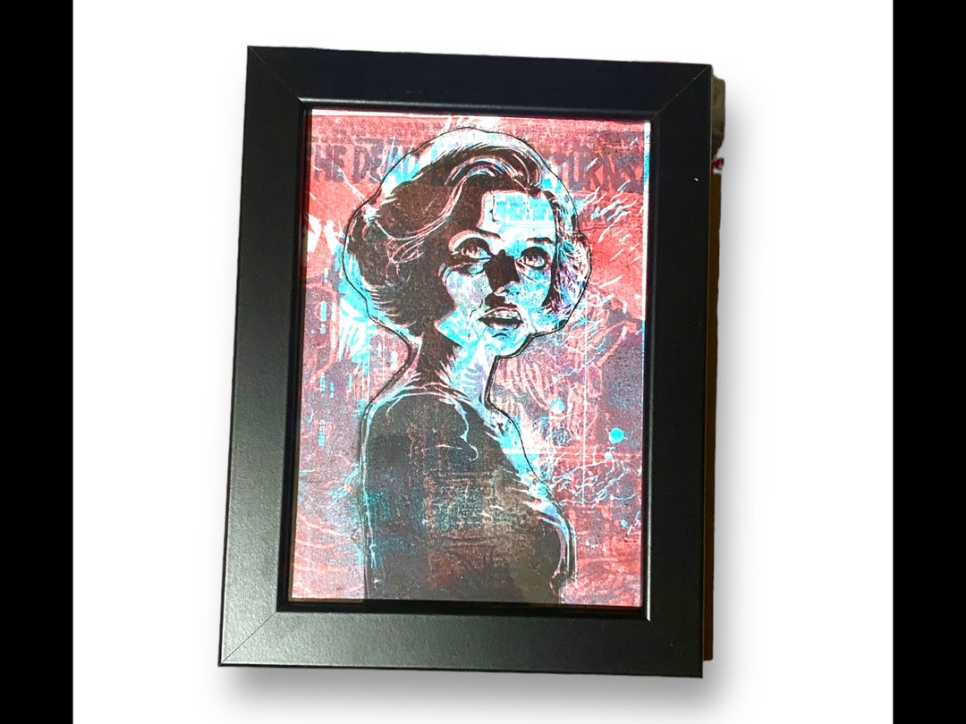 Pulp Sci-fi Retro Comic Art Gel Plate Print Original Monoprint 5x7 ...