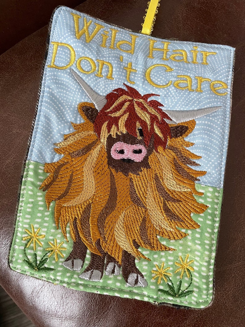 Highland Cow Mug Rug Machine Embroidery Design (digital Download) - Etsy
