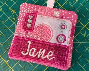 Sewing Machine Name Tag Embroidery Design for Embroidery Leather ...