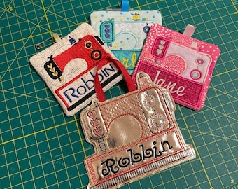 Sewing Machine Name Tag Embroidery Design for Embroidery Leather ...