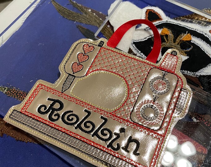 Sewing Machine Name Tag Embroidery Design for Embroidery Leather ...