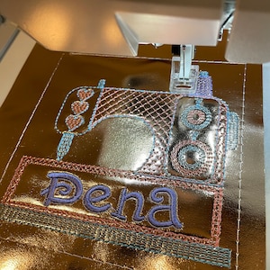 Sewing Machine Name Tag Embroidery Design for Embroidery Leather ...