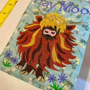 Highland Cow Mug Rug Machine Embroidery Design (digital Download) - Etsy