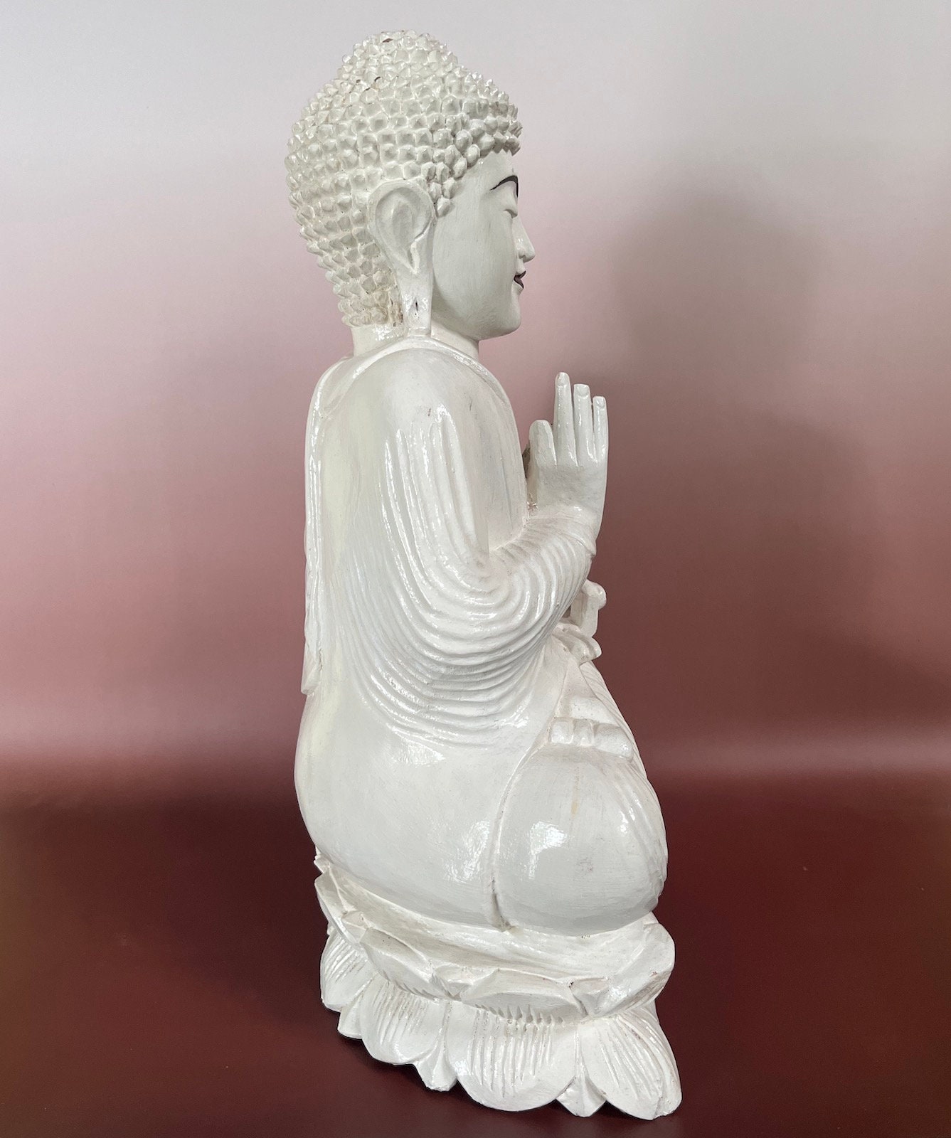 Wooden Buddha Figure | Sitting Buddha Sculpture | Teaching Gesture ...