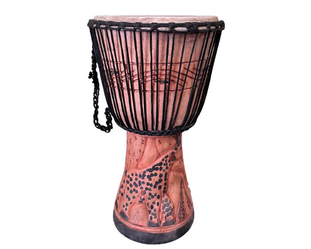 60 Cm Professional Djembe Wooden Drum Bongo Drum Goat Skin Bush Drum ...