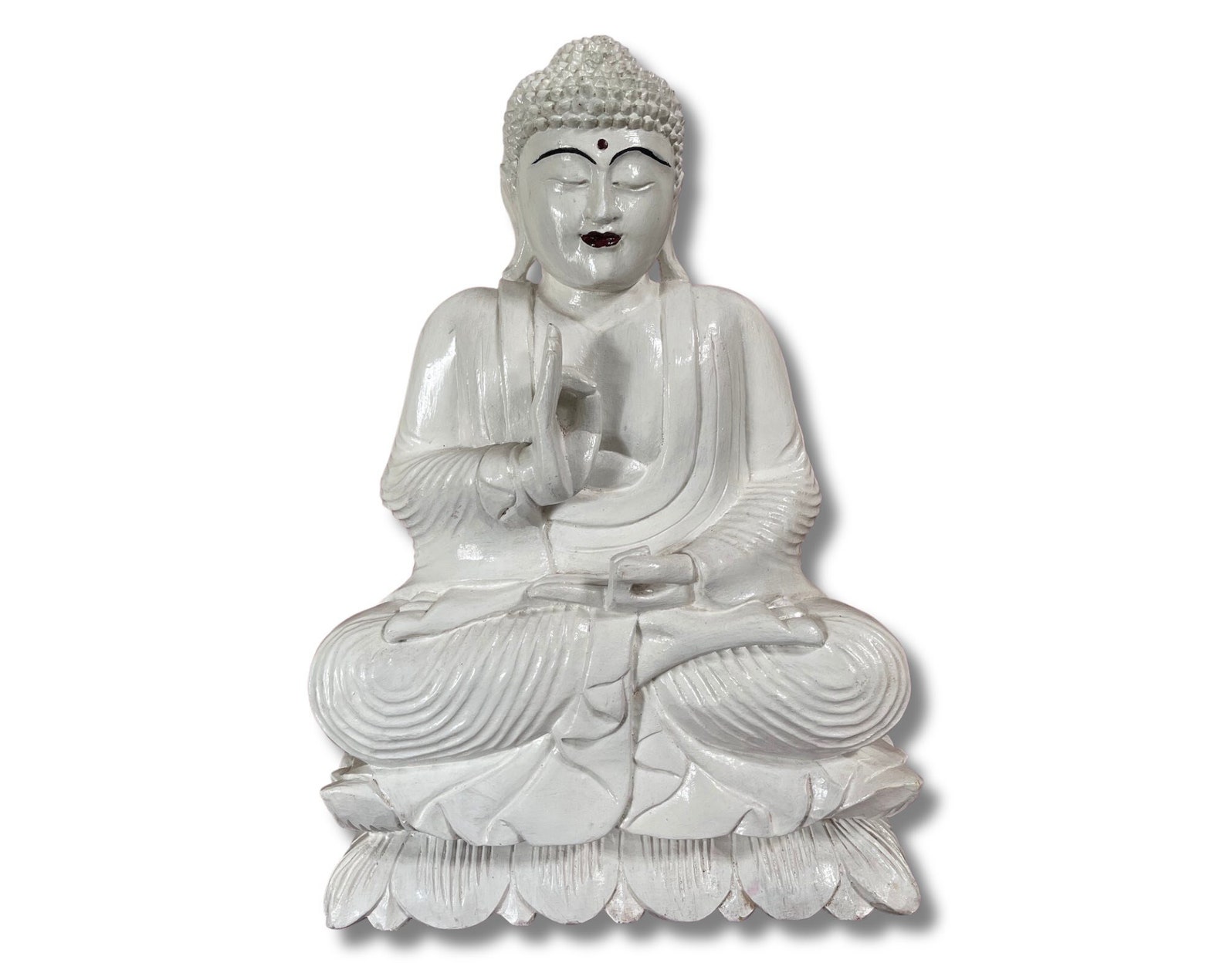 Wooden Buddha Figure | Sitting Buddha Sculpture | Teaching Gesture ...