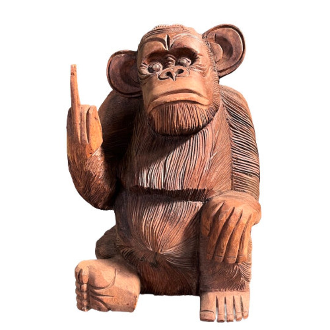 Crazy Monkey Affe Stinkefinger Deko Holz Figur 41cm große - Etsy.de