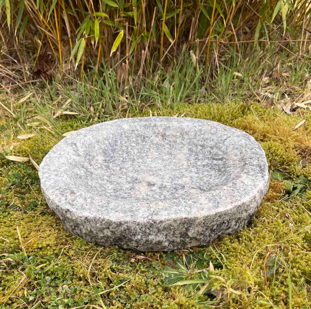 Vogelbad Granit Vogeltränke Stein Gartendeko Naturstein Wasserbecken ...