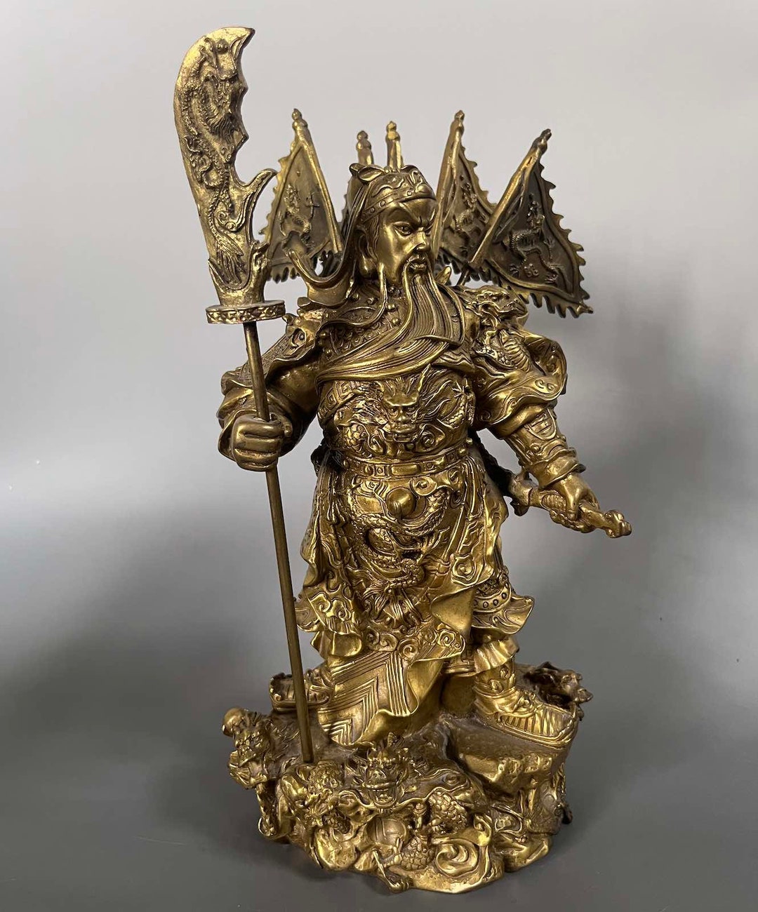 Guan Yu Warrior China Kwan Kong Figure Bronze Sculpture Chinese Guan ...