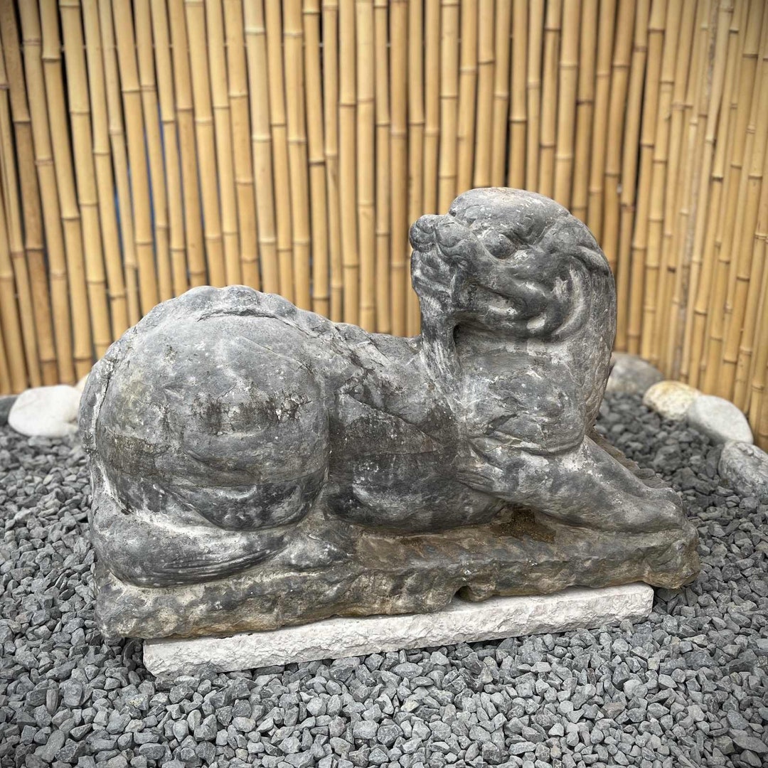 Tibetan Snow Lion Natural Stone Sculpture Temple Lion Guardian - Etsy