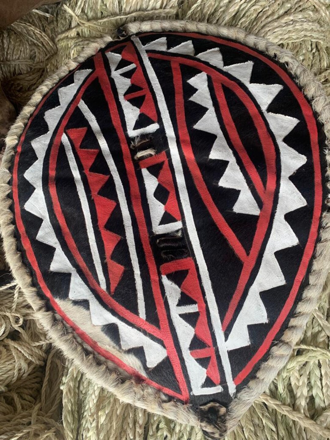 Zulu Warriors Shield, Hairly Cow Hide Shield, 60X 24 Shield, Wall Decor ...