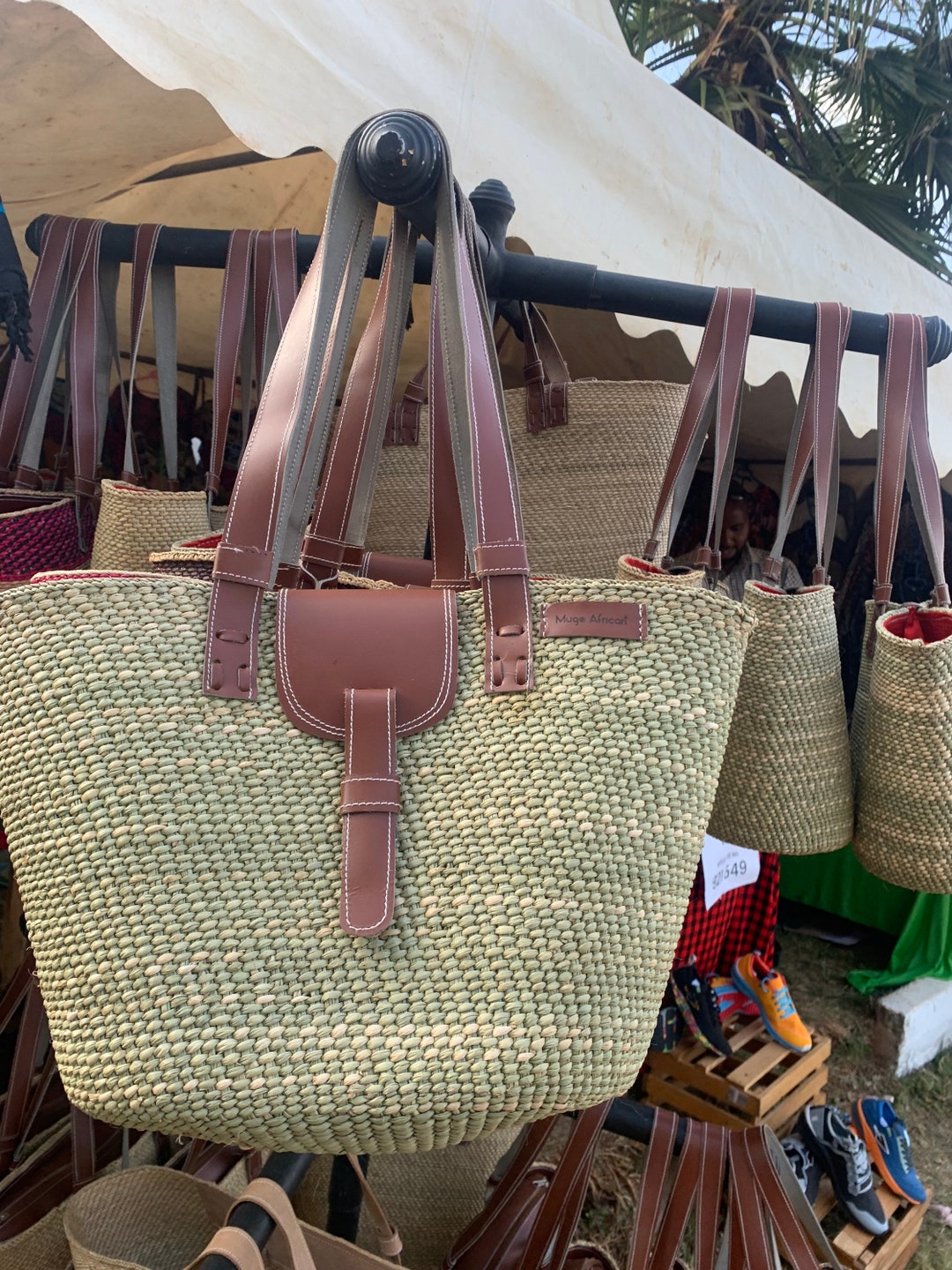 African Straw Bag, Straw Basket, Kiondo Handbag ,natural Color Straw in ...