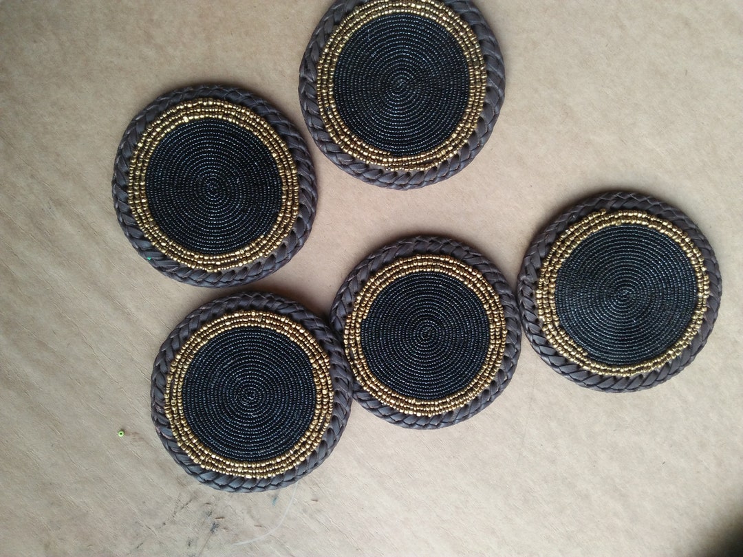 10 Beaded Coaster,beaded Coaster,handmade Maasai Beaded Coasters, FREE ...