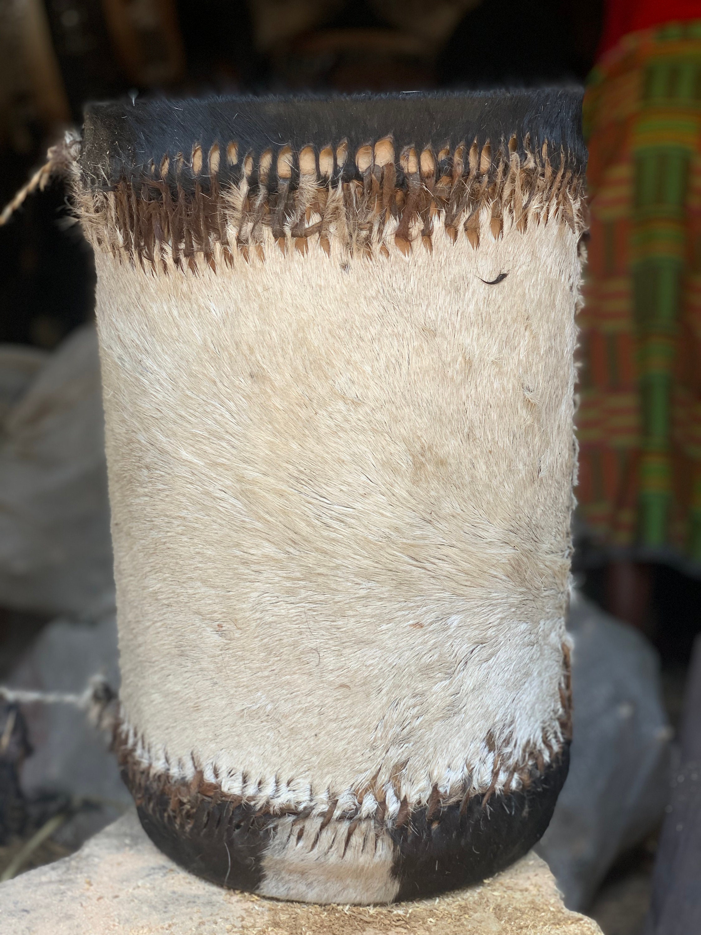 Drum Leather Drum African Leather Drum Kanyan Hairy Drum - Etsy