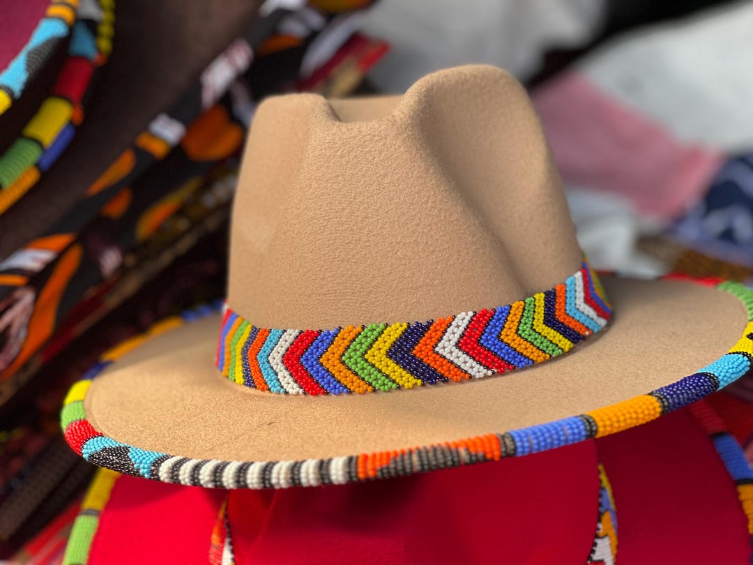 Maasai Beaded Sun Hat, Hat, Colred Sun Hat, Lamp Shade,fine Weave Straw ...
