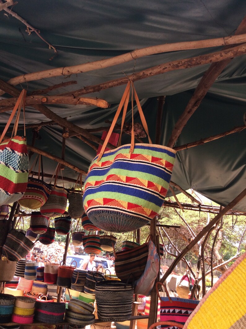 African Sisal Bag/sisal Basket/ Kiondo Handbag /beach Bag - Etsy