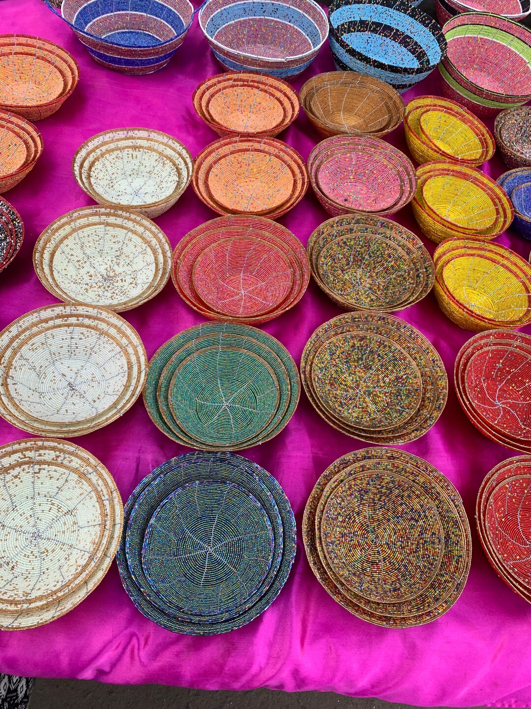 A Set of 3 Beaded Bowls, Beaded Bowls, Kenyan Bowls, FREE HOME DELIVERY ...