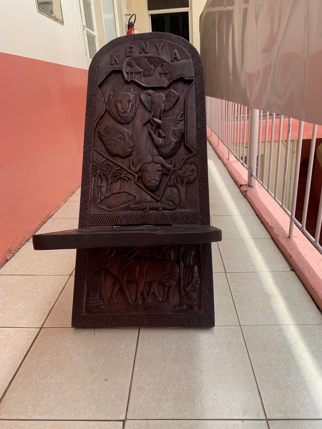 Vintage Chair , Viking Chair,foldable Chair, African Animals Curving ...