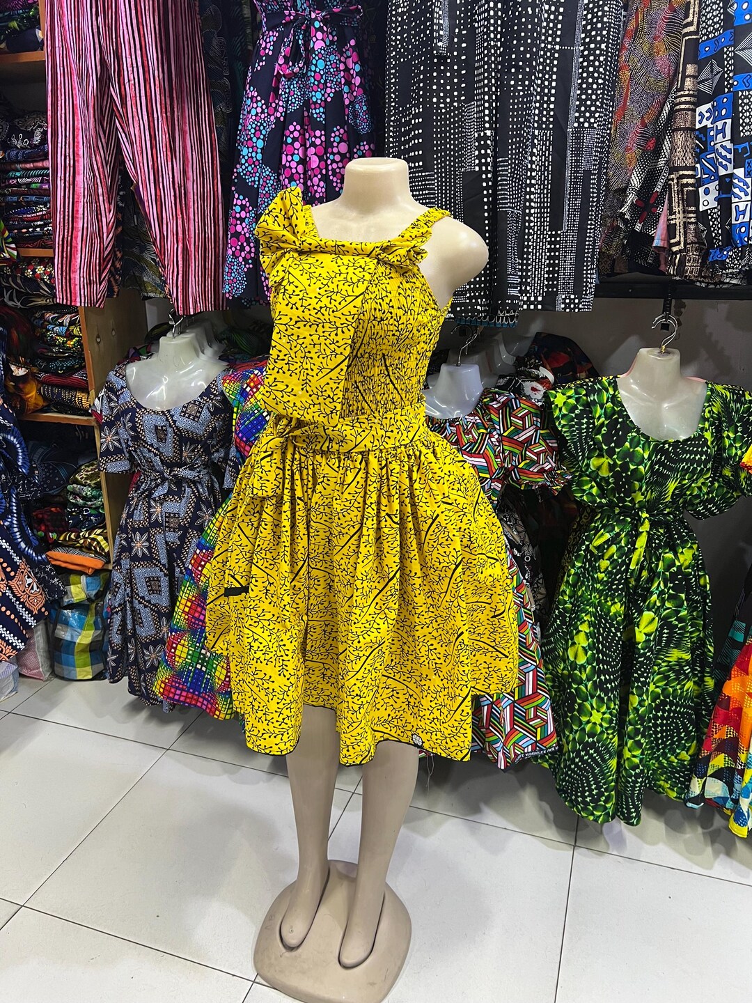 African Dress, Short Dress, Free Size Dress, Kitenge Dress - Etsy