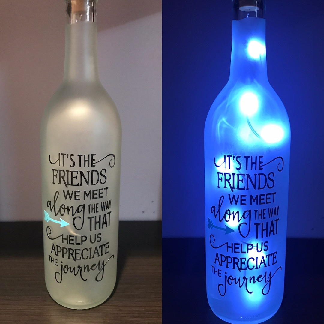 Friends We Meet Along the Way Light up Wine Bottle - Etsy