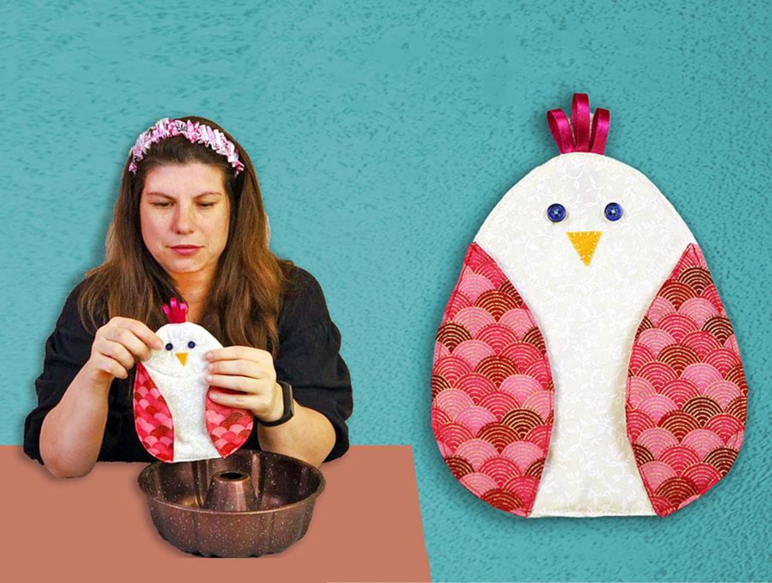 Chicken Potholder Sewing Pattern and Tutorial, Easter Sewing Pattern ...