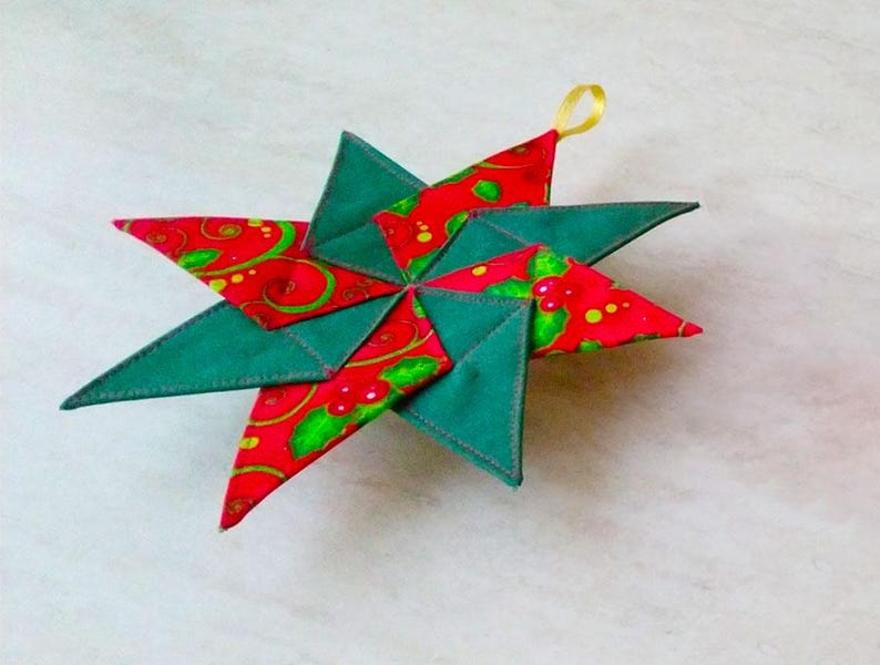 Kaleidoscope Christmas Star Ornament Sewing Pattern and Tutorial ...