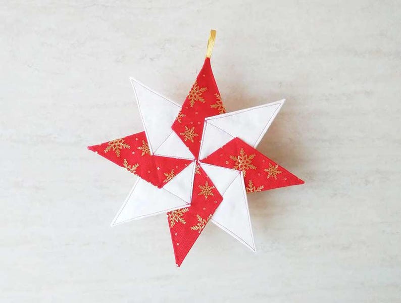 Kaleidoscope Christmas Star Ornament Sewing Pattern and Tutorial ...